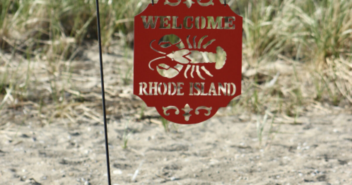 Welcome Rhode Island Lobster Metal Sign | Shop Local RI